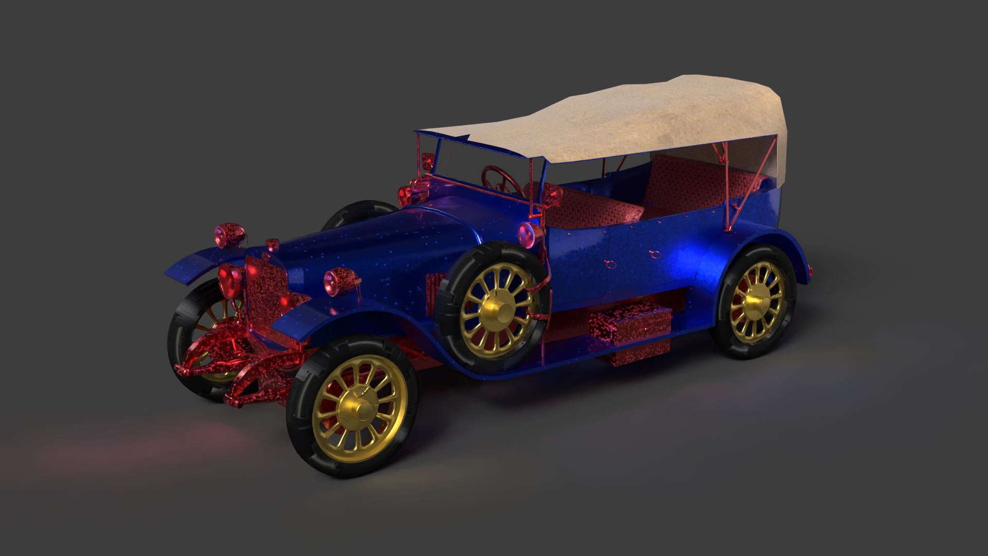 Blue Vintage Car 3D Model - TurboSquid 2353065