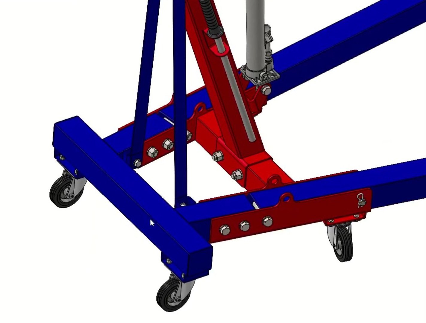 3D Model Hydraulic Engine Hoist Workshop Crane With Wheels Hydraulic ...