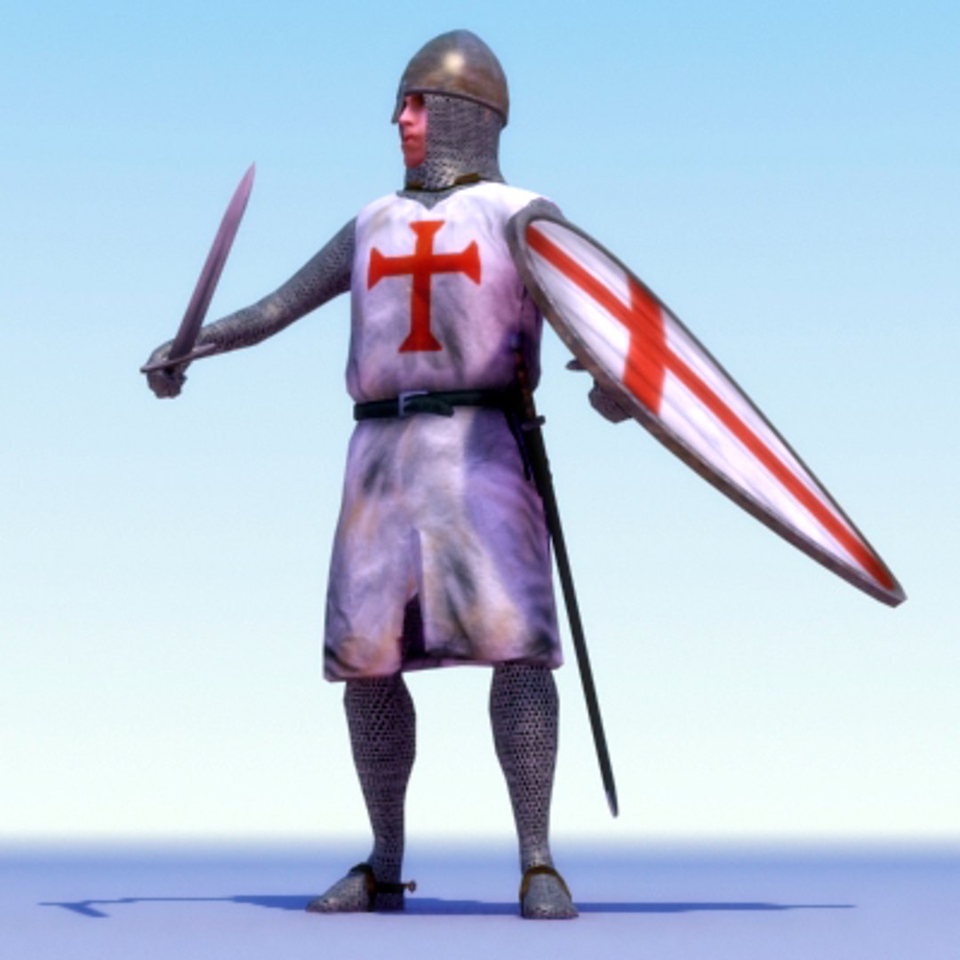 Rigged Knight Templar 3d Max