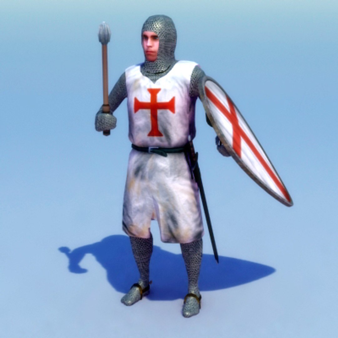 Rigged Knight Templar 3d Max