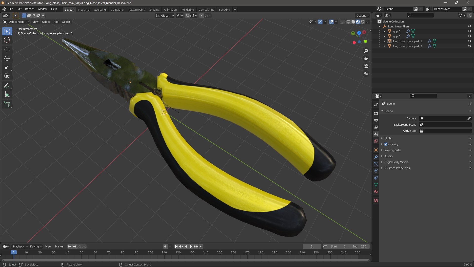 Long Nose Pliers 3D Model - TurboSquid 2202967