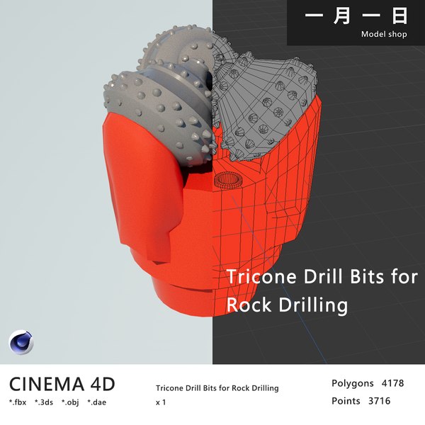 modelo 3d Brocas tricónicas para perforación de rocas - TurboSquid 2144037