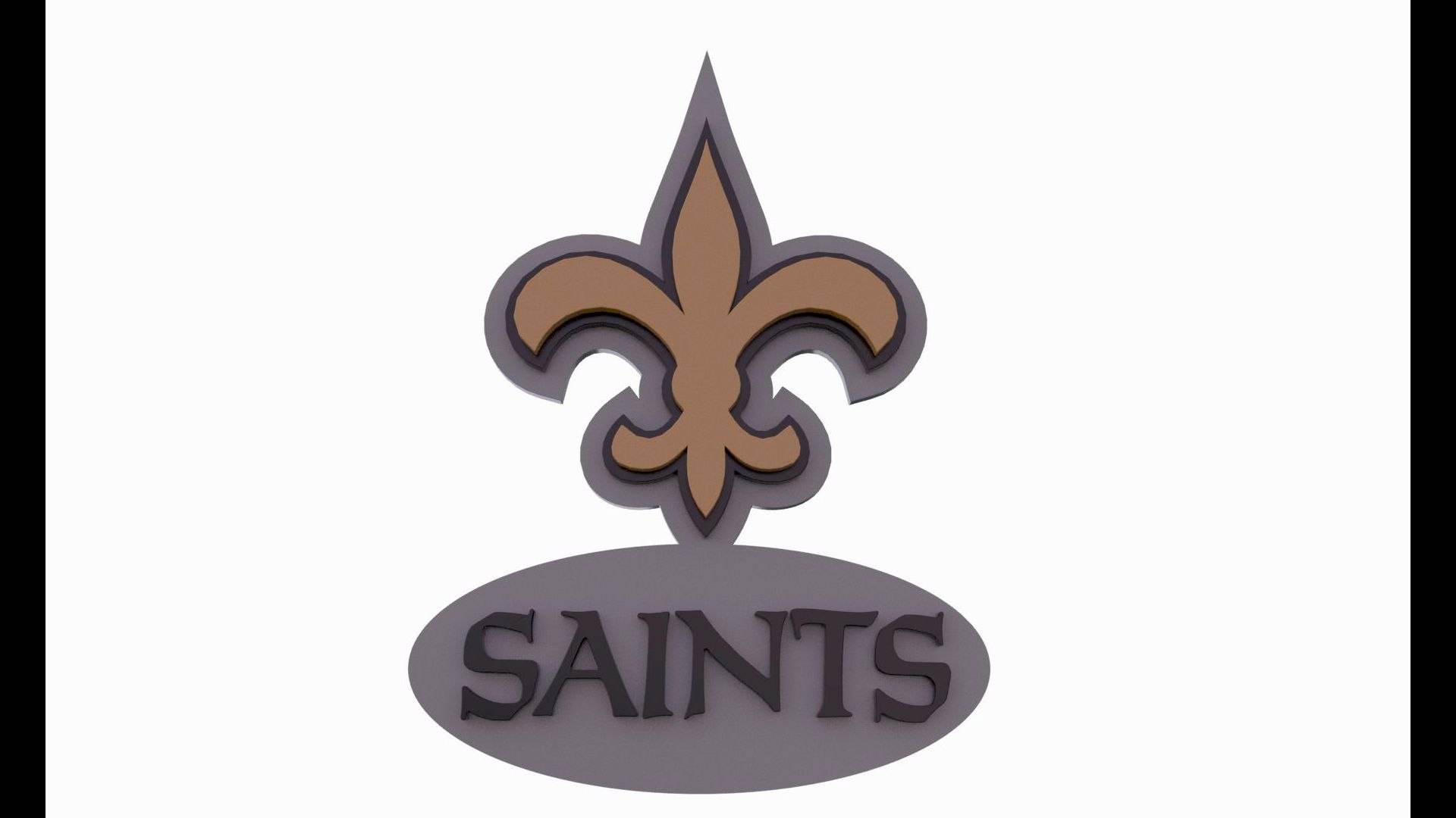 3D New Orleans Saints Logo Shield Printable And Renderable - TurboSquid ...