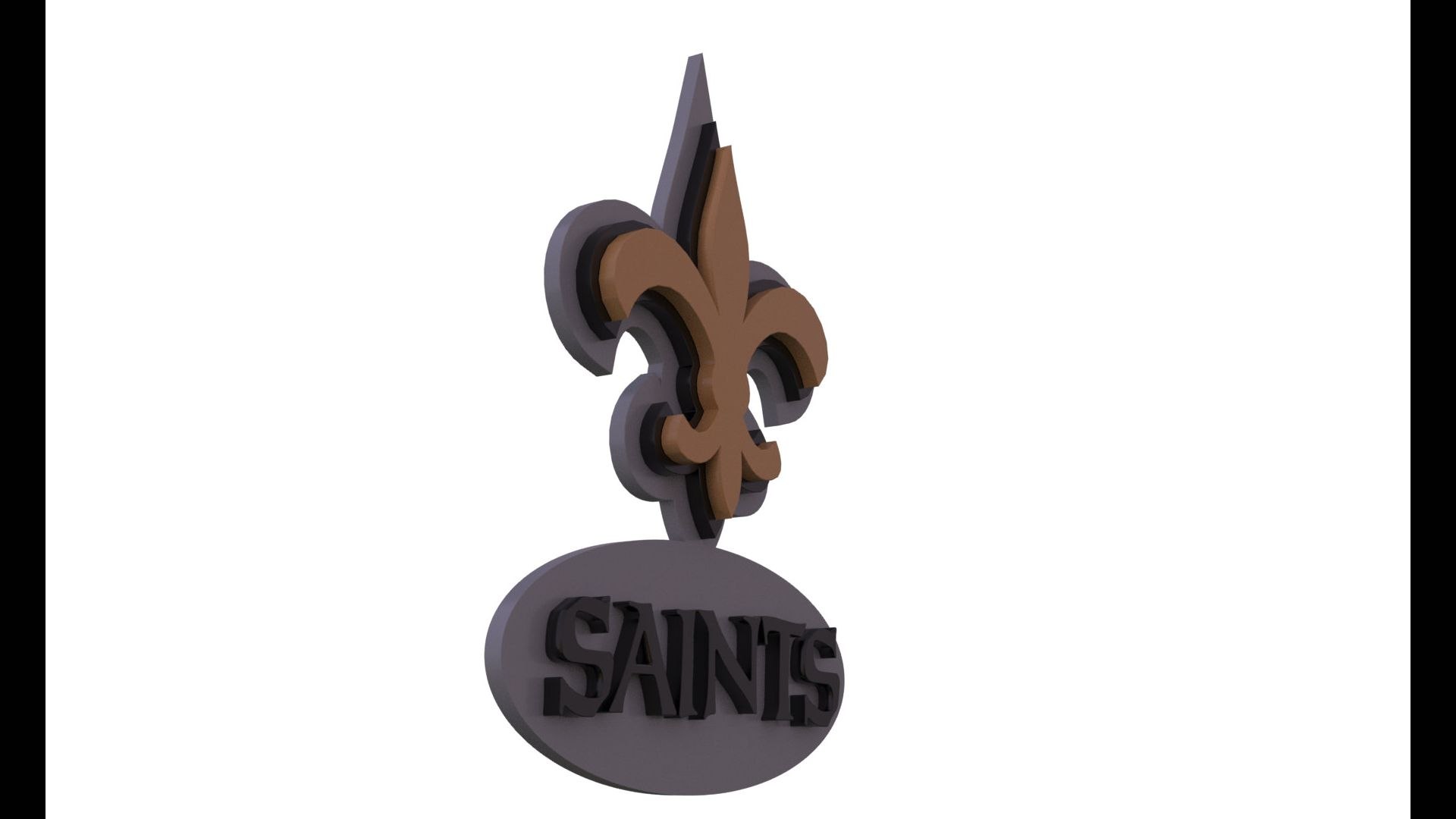 3D New Orleans Saints Logo Shield Printable And Renderable - TurboSquid ...