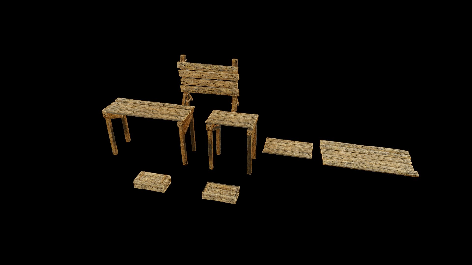 3D Wood Modular Kitbash Pack - TurboSquid 2376878