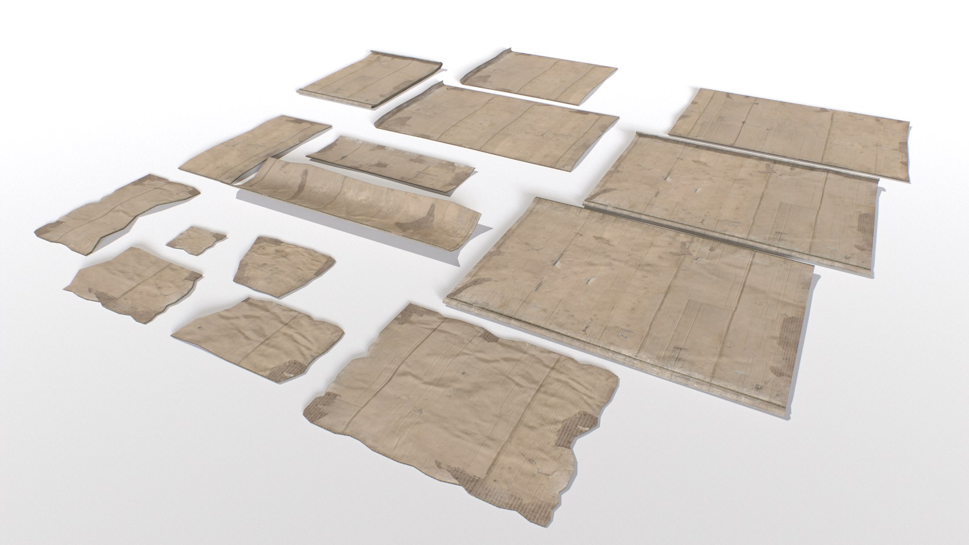 Cardboard Pieces 3D - TurboSquid 1977028