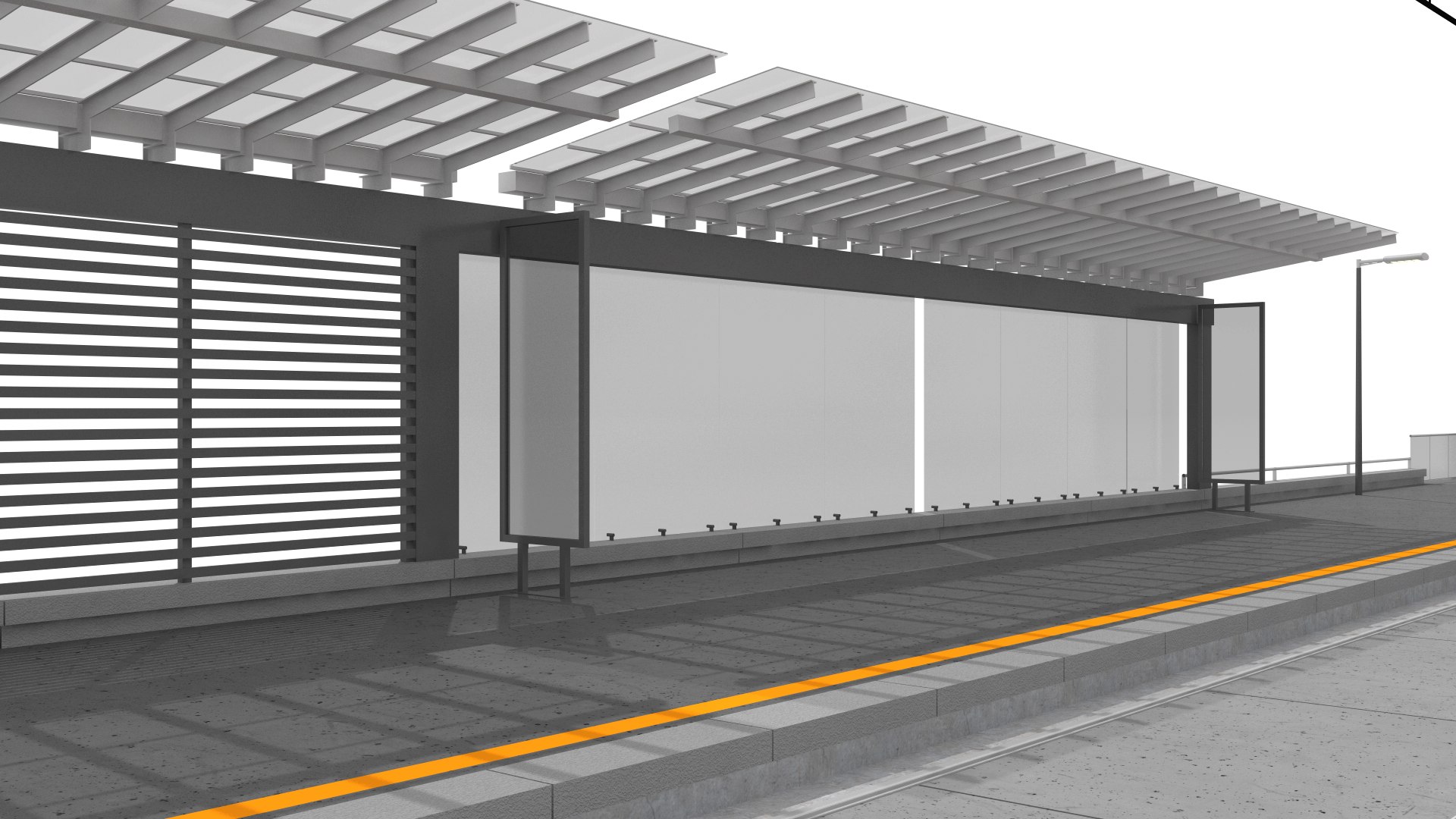 3D Contemporary Tramway Station - TurboSquid 1916700