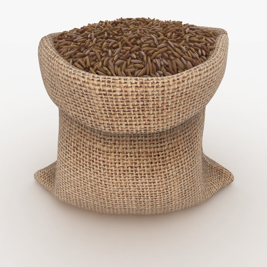 3D Realistic Sack Brown Rice - TurboSquid 1203073