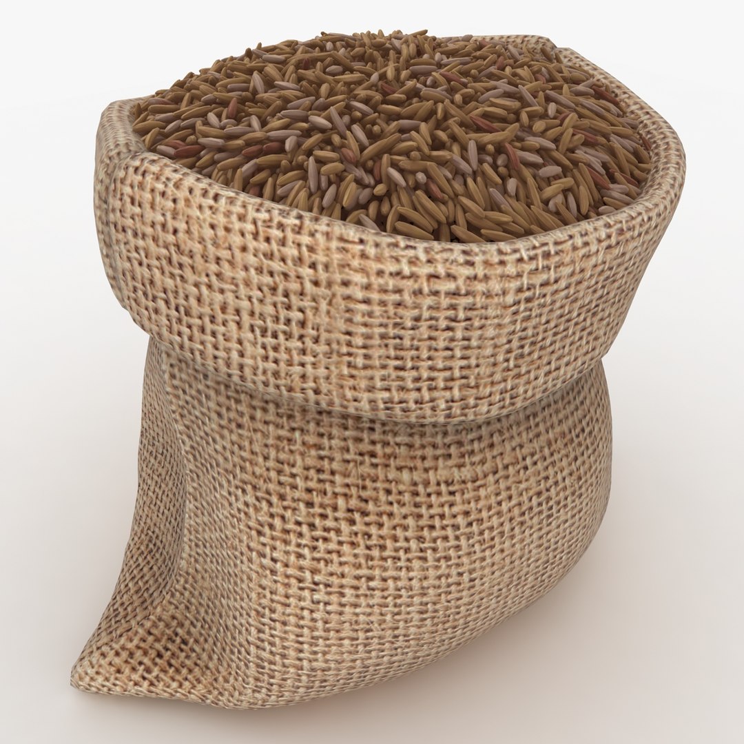 3D Realistic Sack Brown Rice - TurboSquid 1203073
