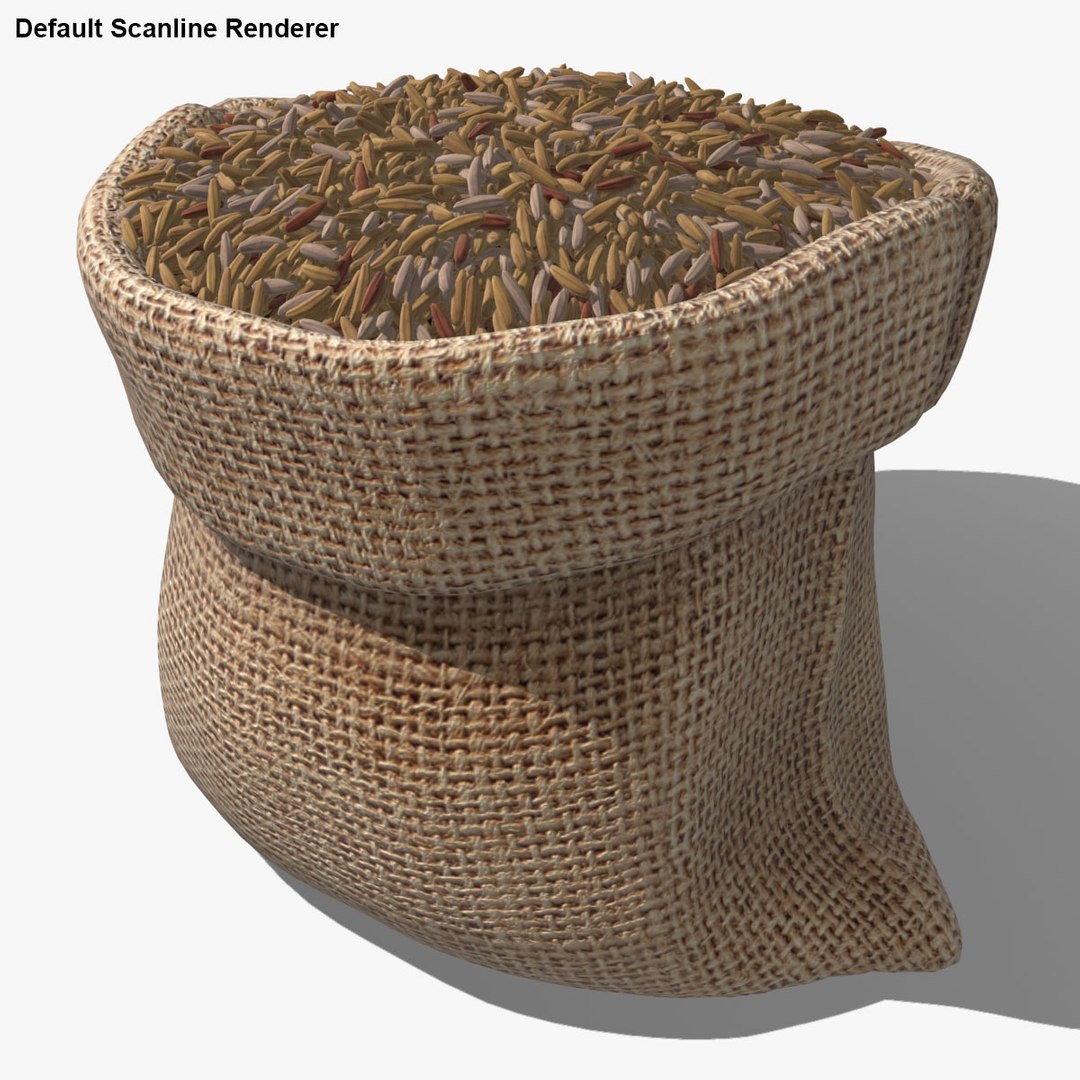 3D Realistic Sack Brown Rice - TurboSquid 1203073