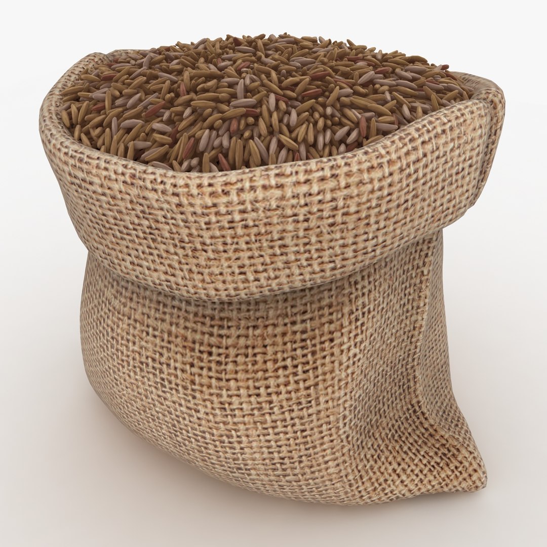3D Realistic Sack Brown Rice - TurboSquid 1203073