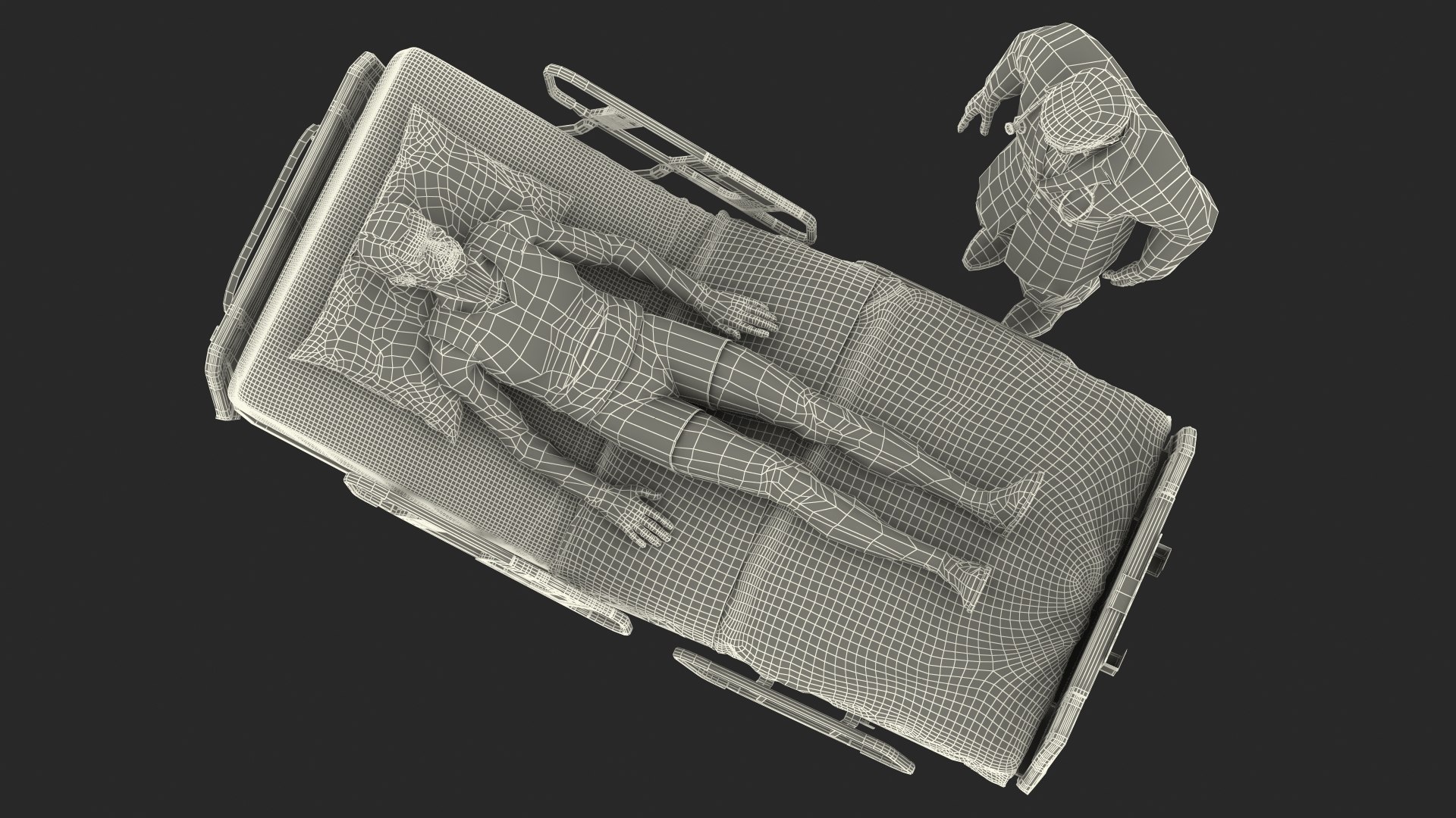 Patient on Hospital Bed 2 and Doctor 3D model - TurboSquid 1853377