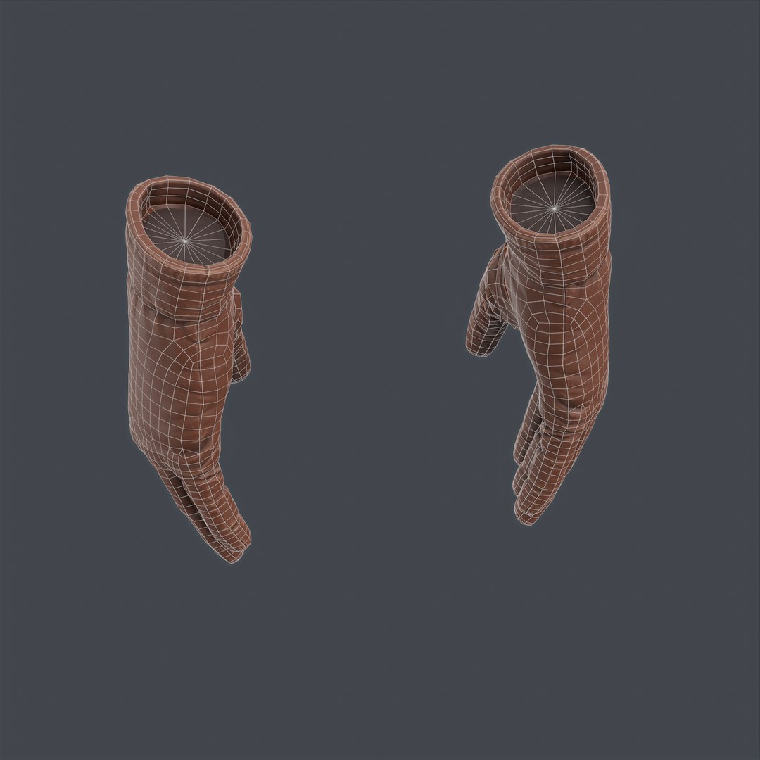 Worn Gloves Low Poly 3D - TurboSquid 1839547