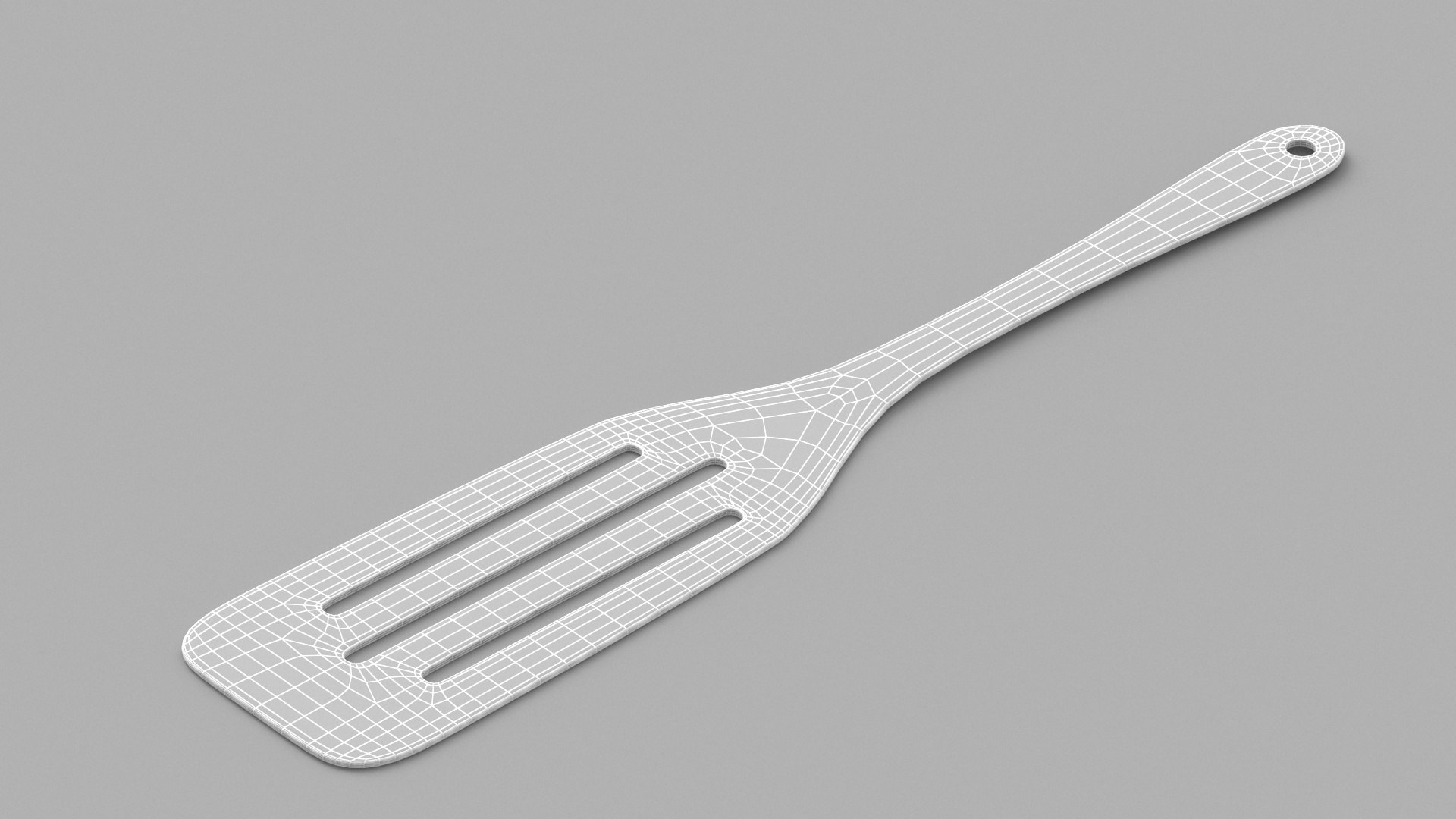 3D Model Wooden Kitchen Slotted Spatula - TurboSquid 2267642
