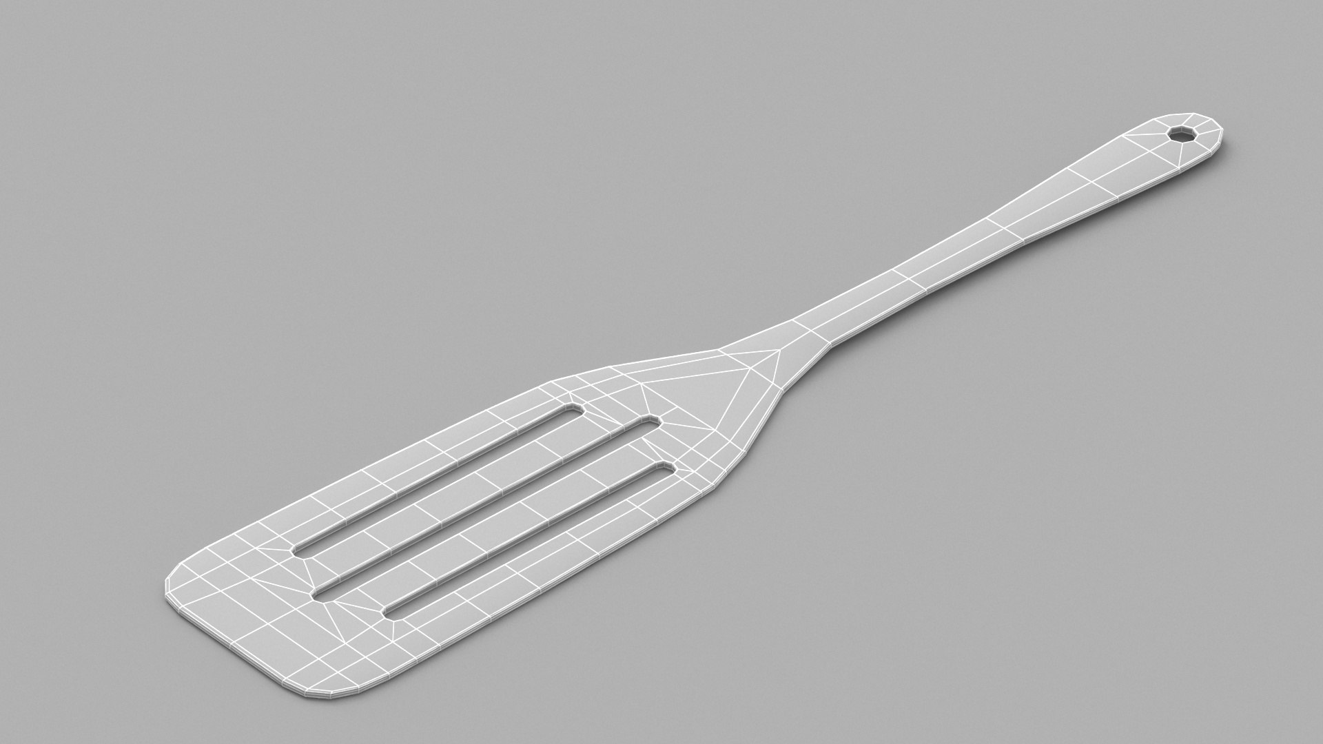 3D Model Wooden Kitchen Slotted Spatula - TurboSquid 2267642