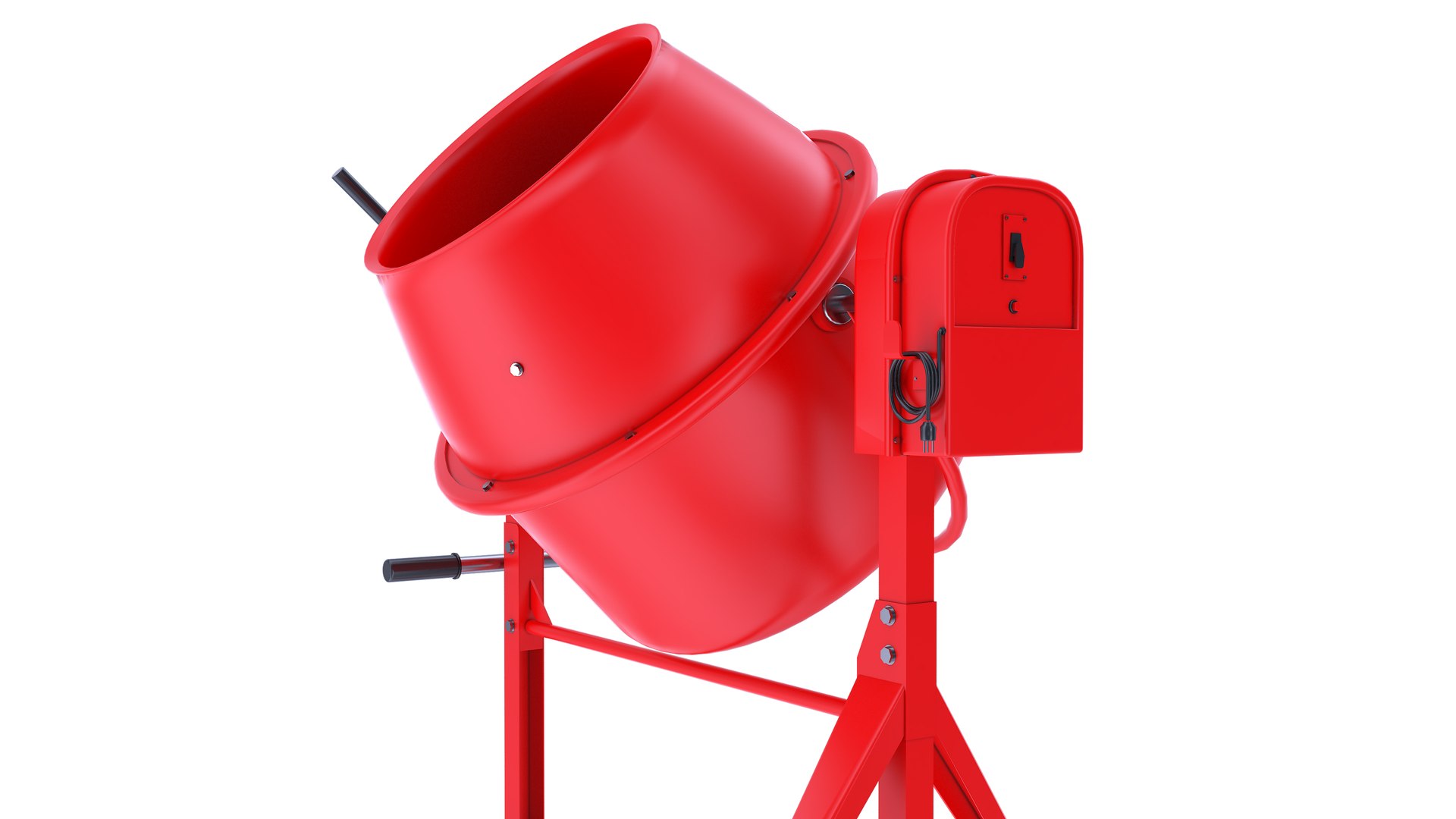 3D Concrete Mixer - Red - TurboSquid 1908317