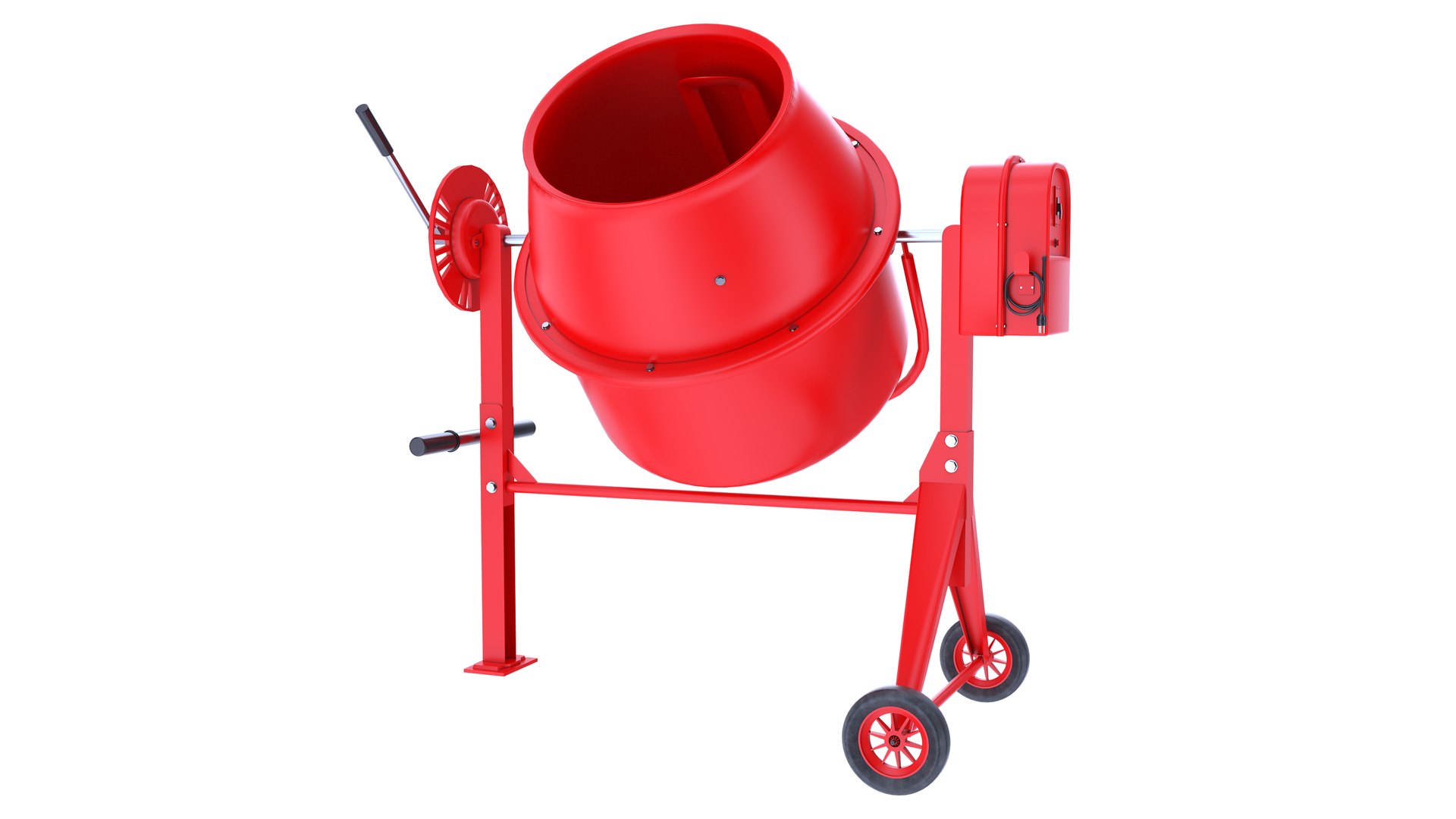 3D Concrete Mixer - Red - TurboSquid 1908317