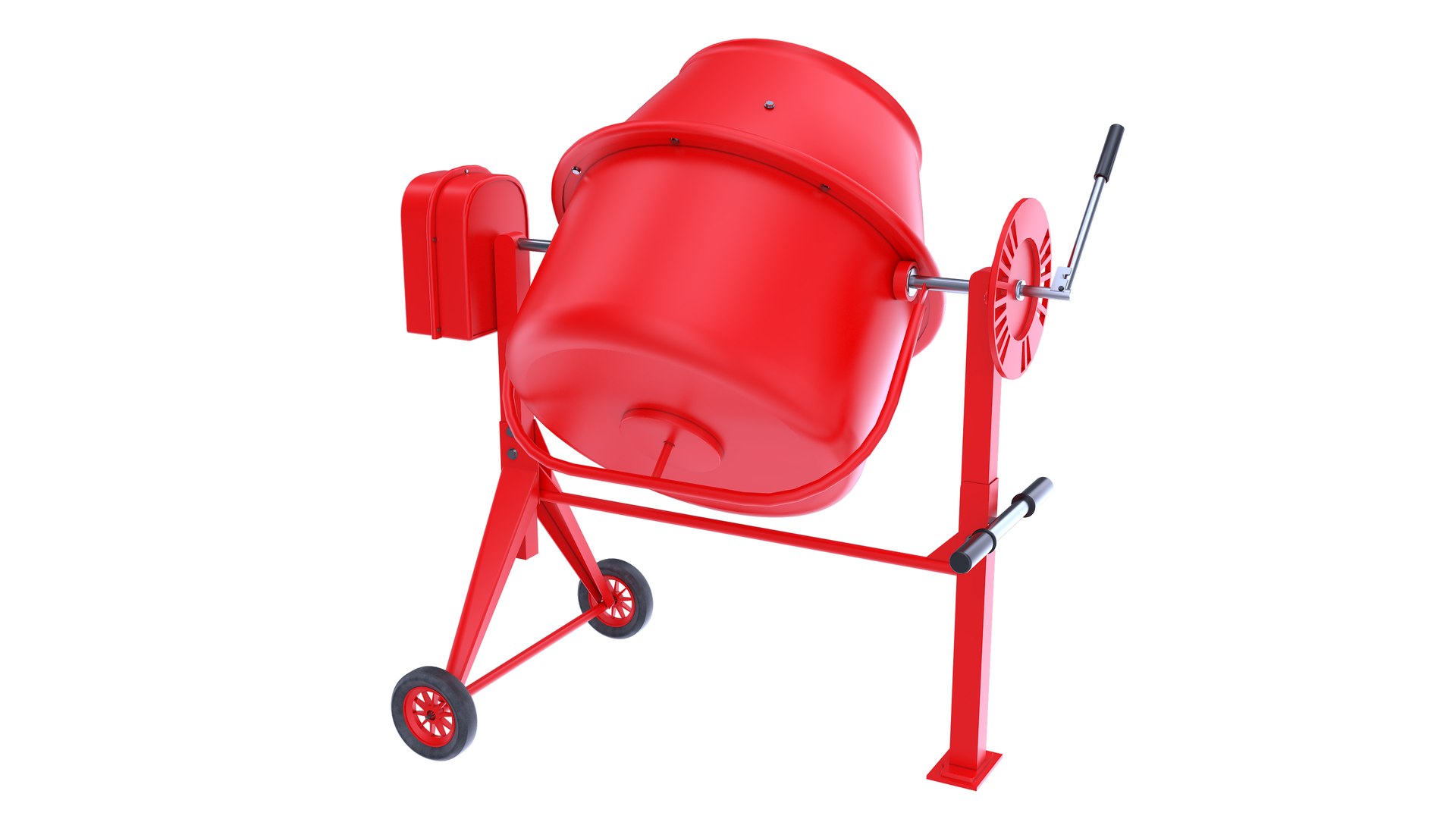 3D Concrete Mixer - Red - TurboSquid 1908317