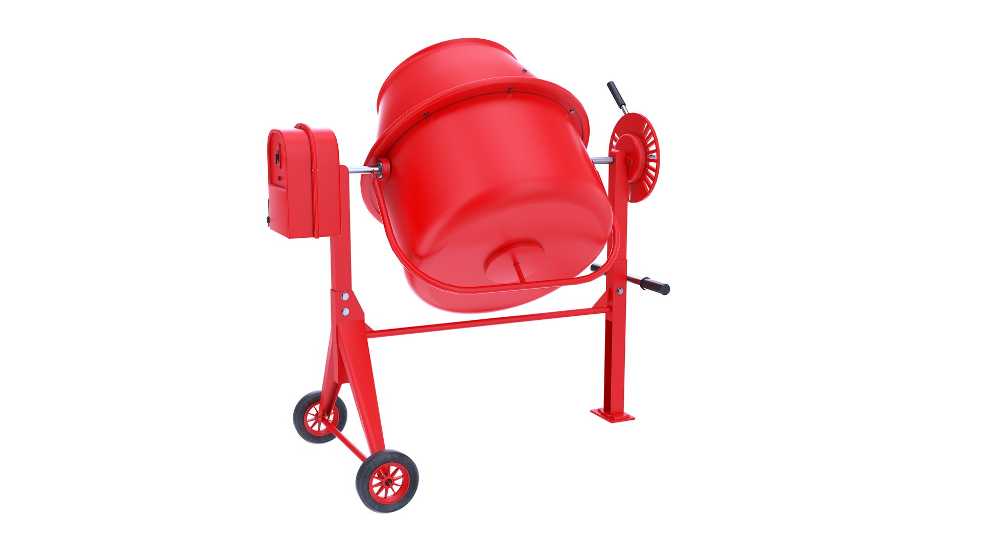 3D Concrete Mixer - Red - TurboSquid 1908317