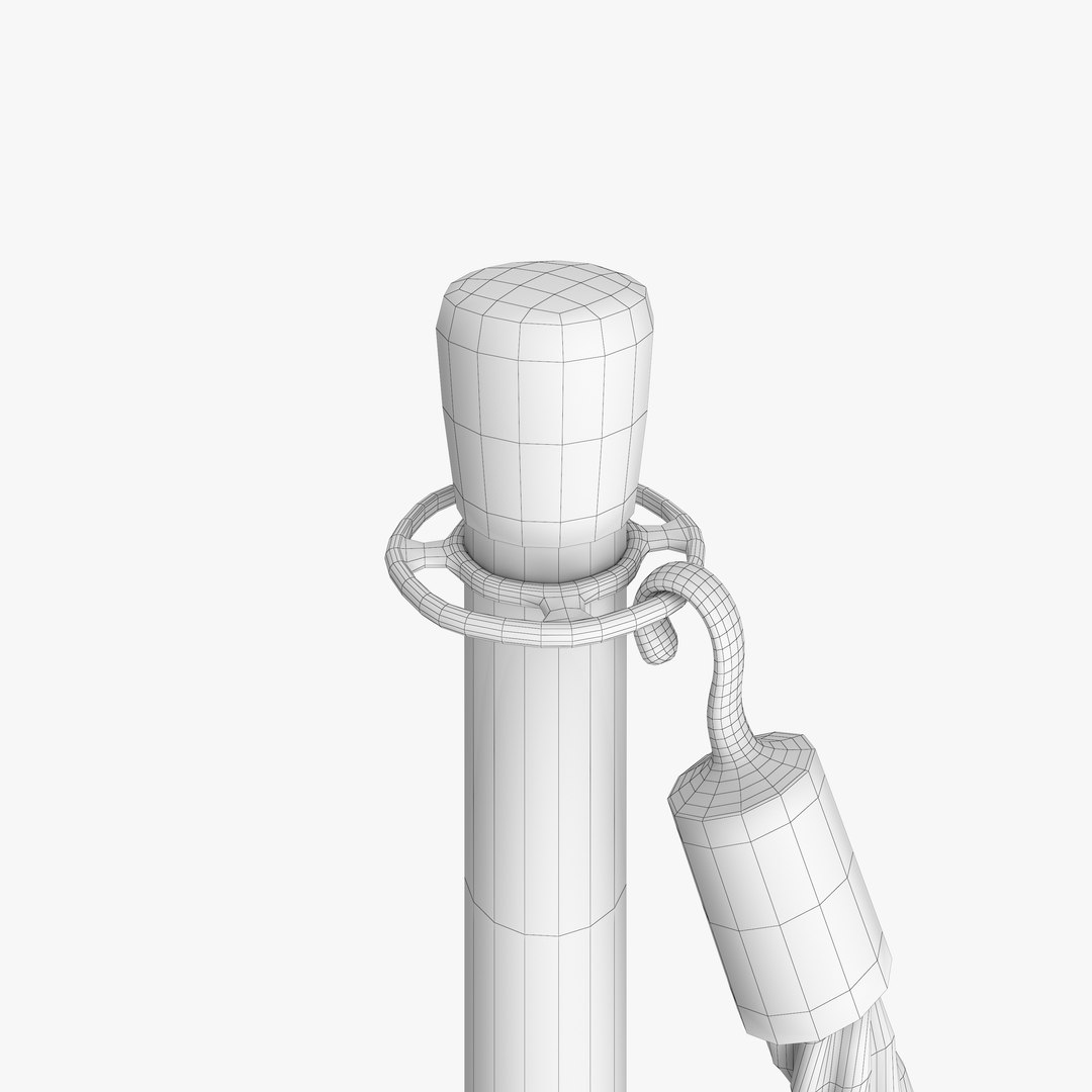 3D Model Rope Barrier Post - TurboSquid 1280153