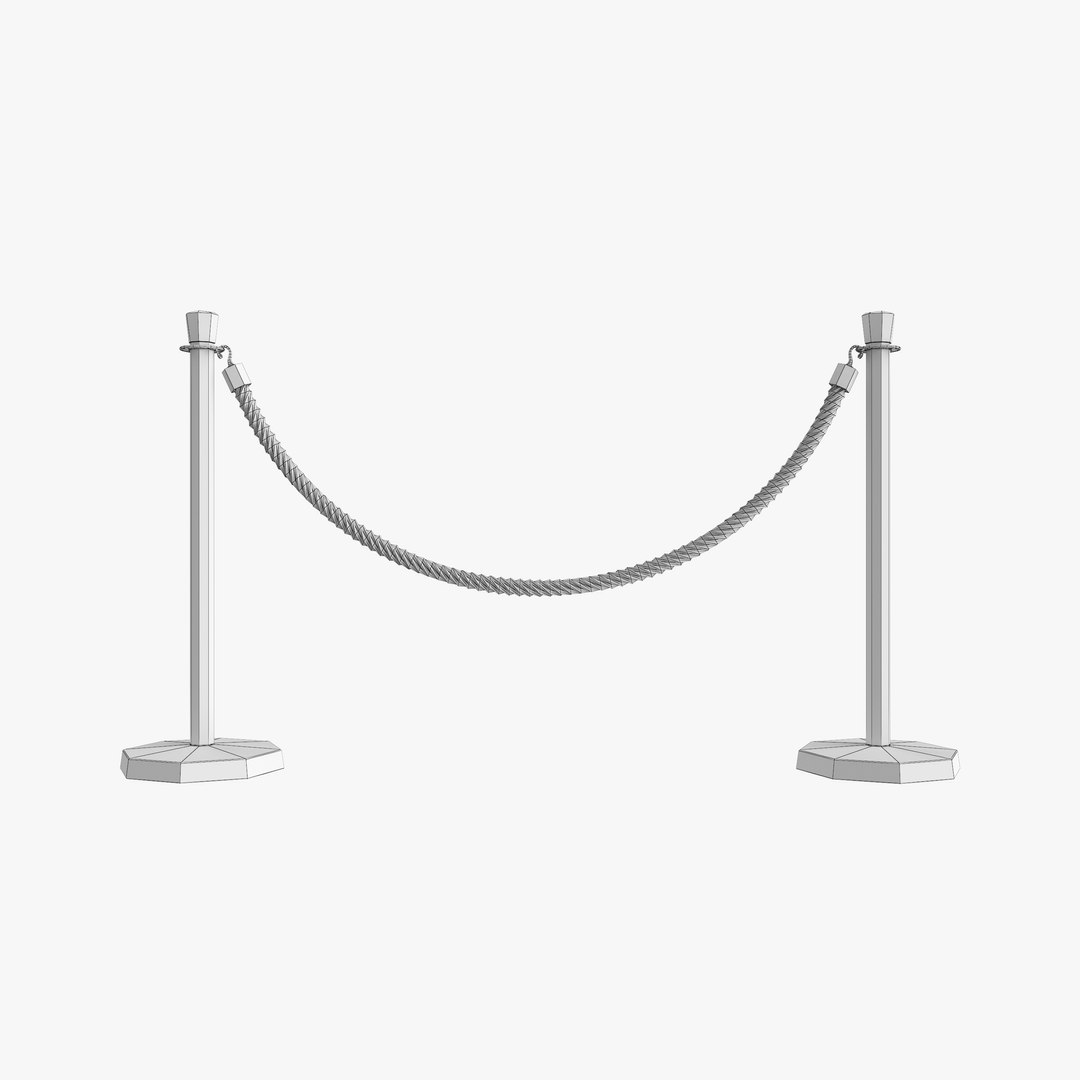 3D Model Rope Barrier Post - TurboSquid 1280153