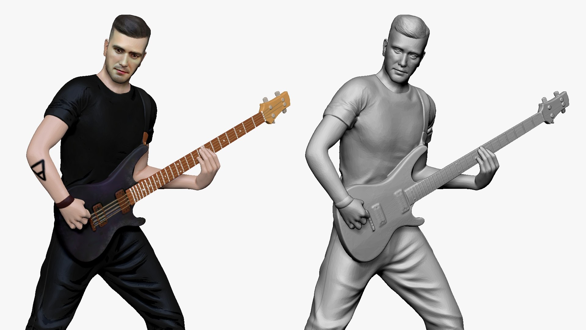 3D 001194 Heavy Metal Bass Player Model - TurboSquid 1736200