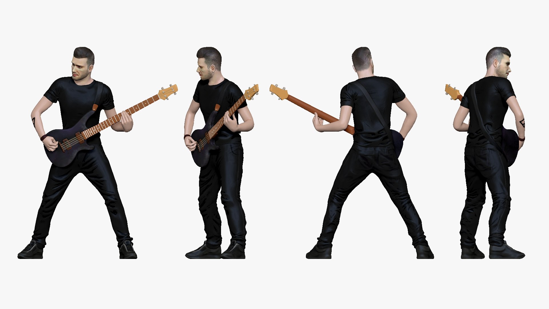 3D 001194 Heavy Metal Bass Player Model - TurboSquid 1736200