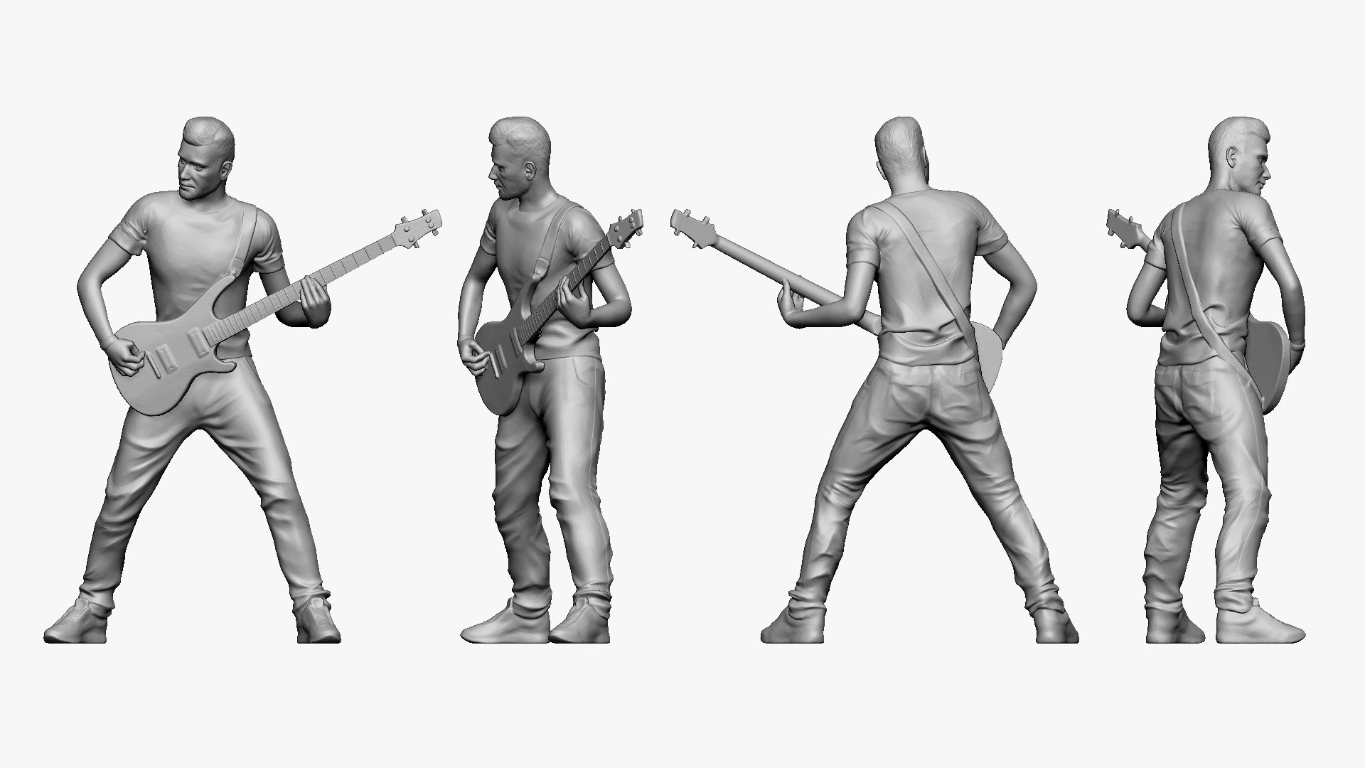 3D 001194 Heavy Metal Bass Player Model - TurboSquid 1736200