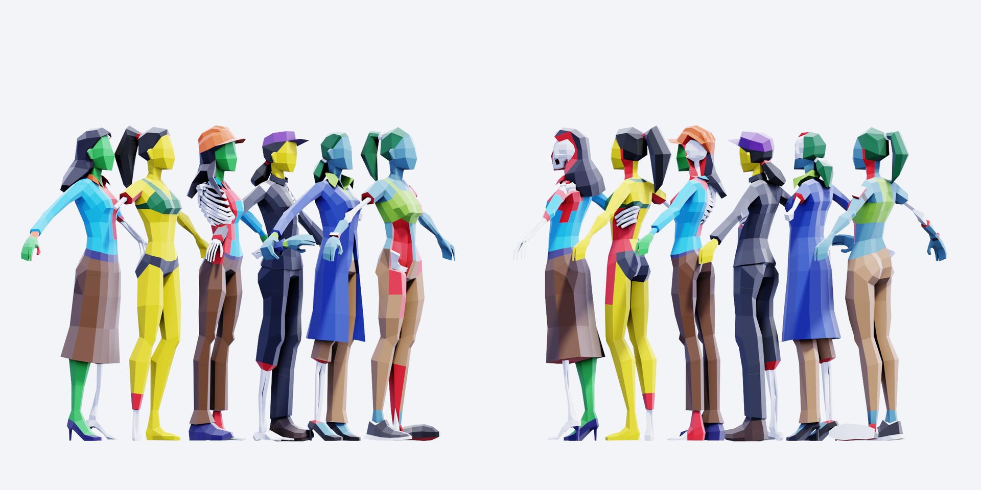 3D Low Poly Zombies - Rigged And Animated Model - TurboSquid 2124915