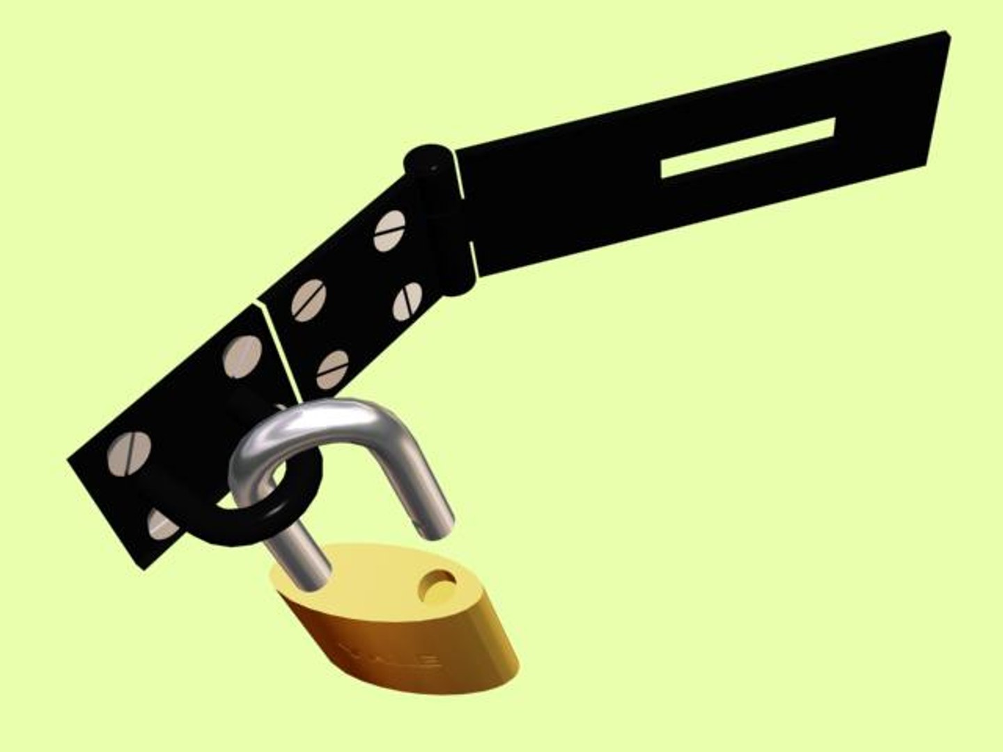 3d Padlock Hasp Staple Locked