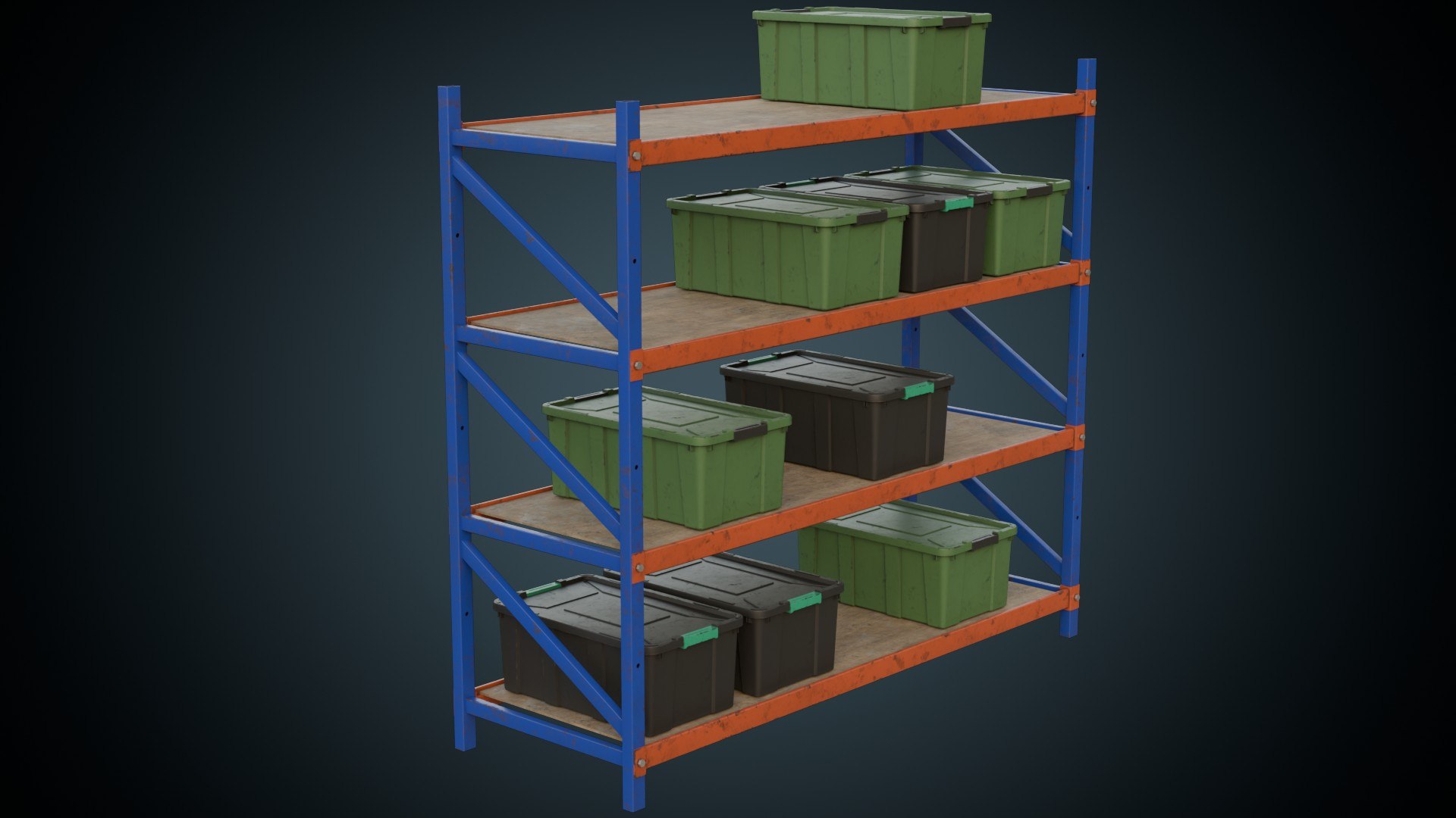 3D Shelf And Storage Box 1B Model - TurboSquid 2296056