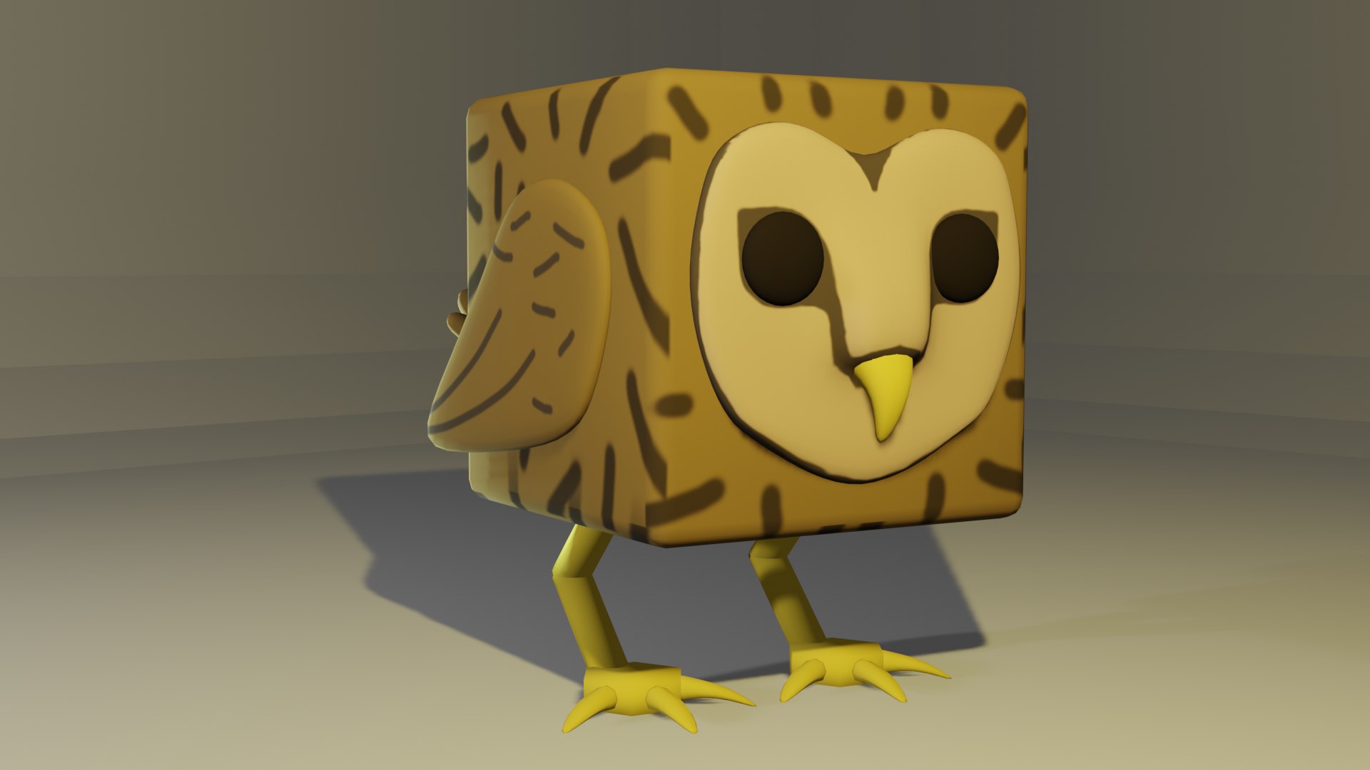 Cute Square Owl Model - TurboSquid 1918706