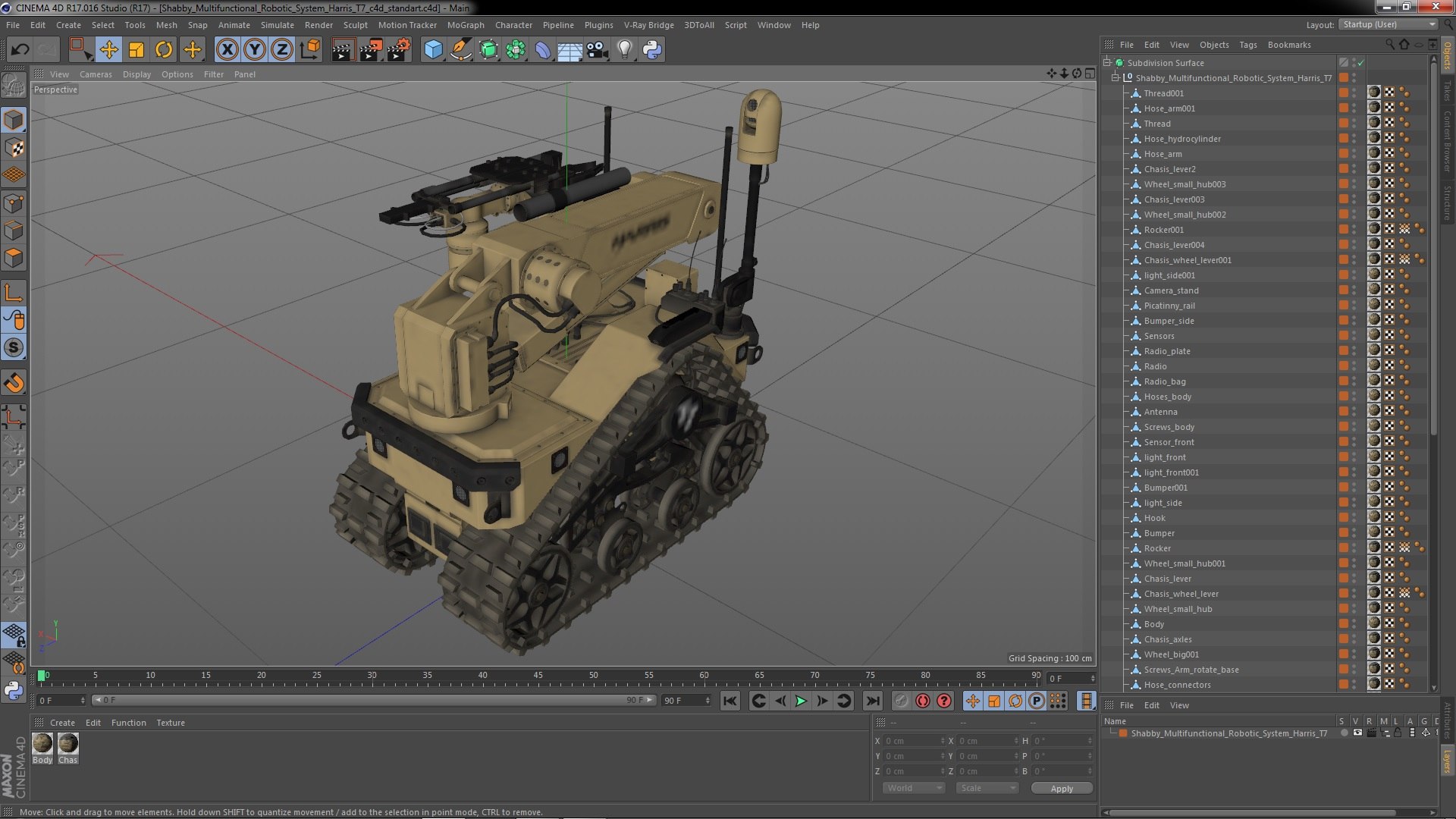 3D model Shabby Multifunctional Robotic System Harris T7 - TurboSquid ...