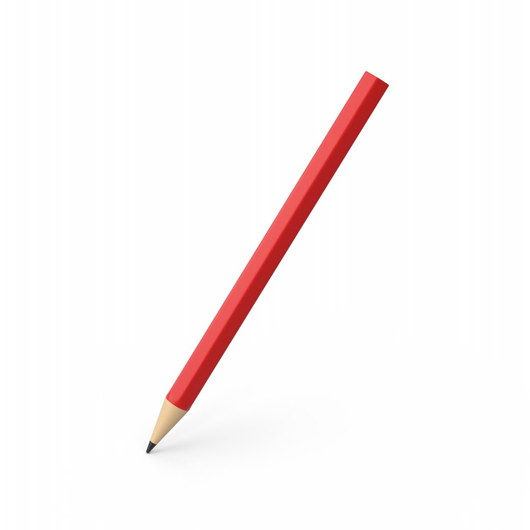 Red Pencil 3D Model - TurboSquid 1964340