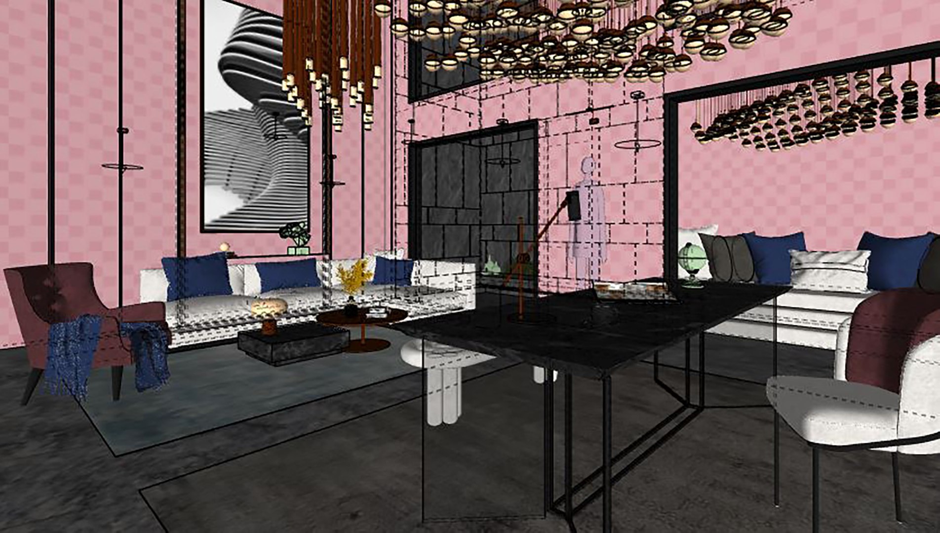 Livingroom Sketchup File Full Material Vray 4 FBXOBJ 3D Model ...