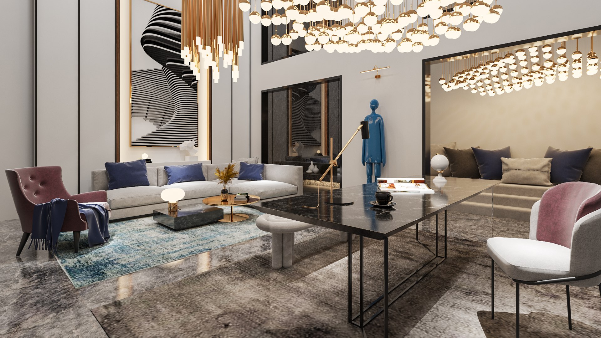 Livingroom Sketchup File Full Material Vray 4 FBXOBJ 3D Model ...