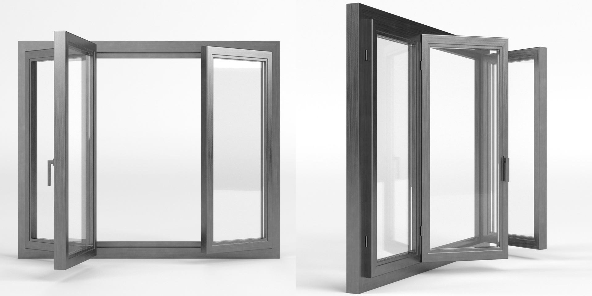 3 panels large window 3D model - TurboSquid 1810411