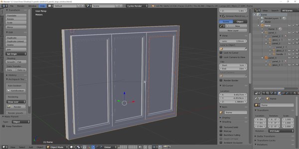 3 panels large window 3D model - TurboSquid 1810411