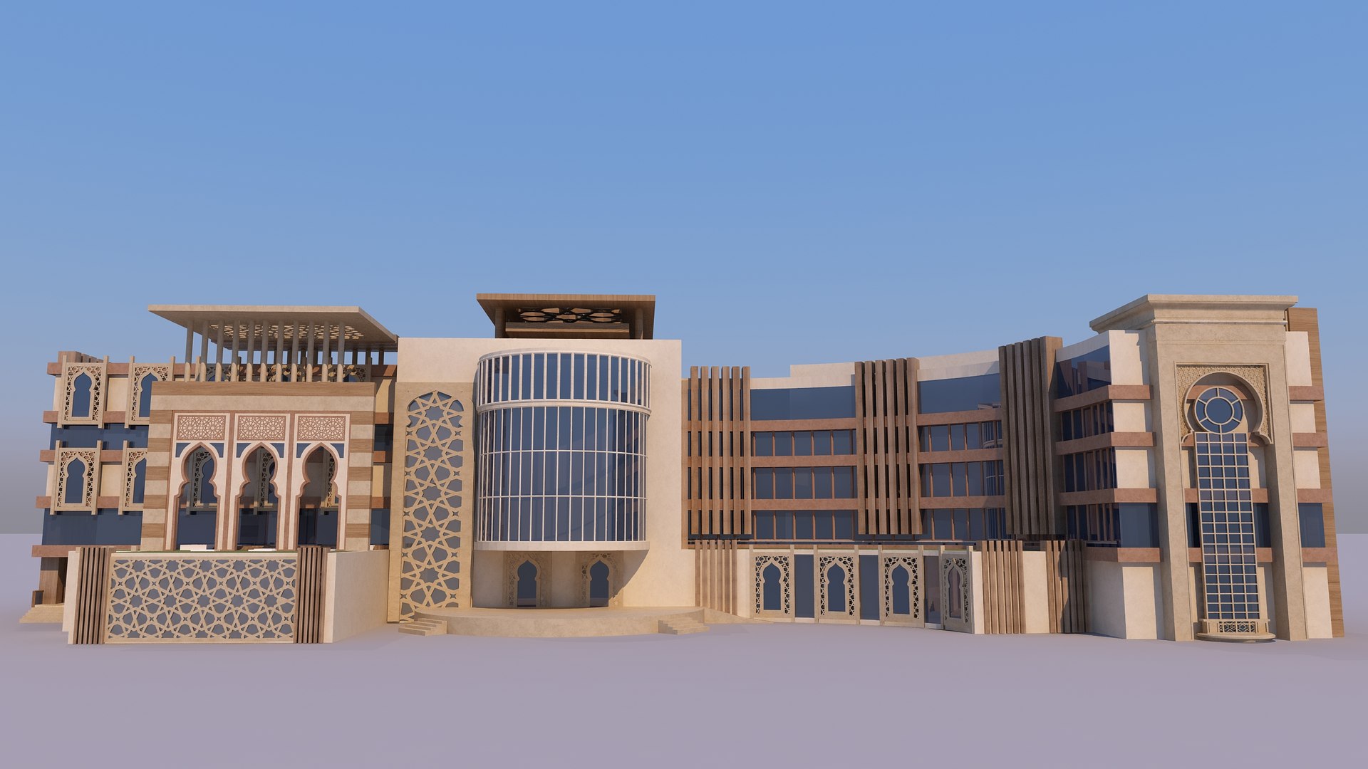 0171 - Islamic Facade Building Model - TurboSquid 2240552