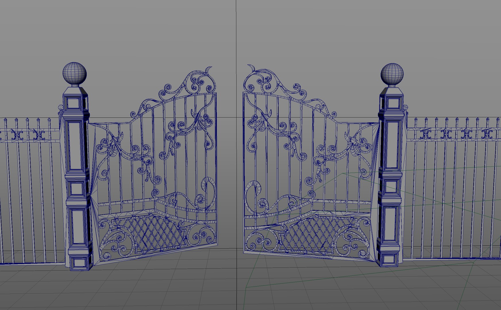 Forged Steel Gates With Modular Fence And Column 3D Model - TurboSquid ...