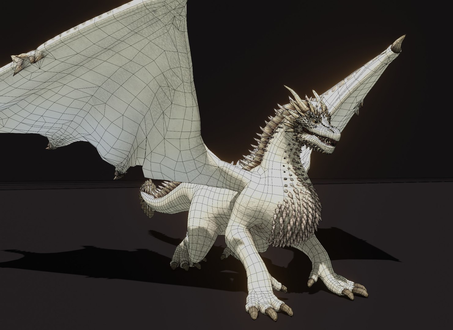 3D Realistic White Dragon Animated Low-poly 3D Model - TurboSquid 2318587