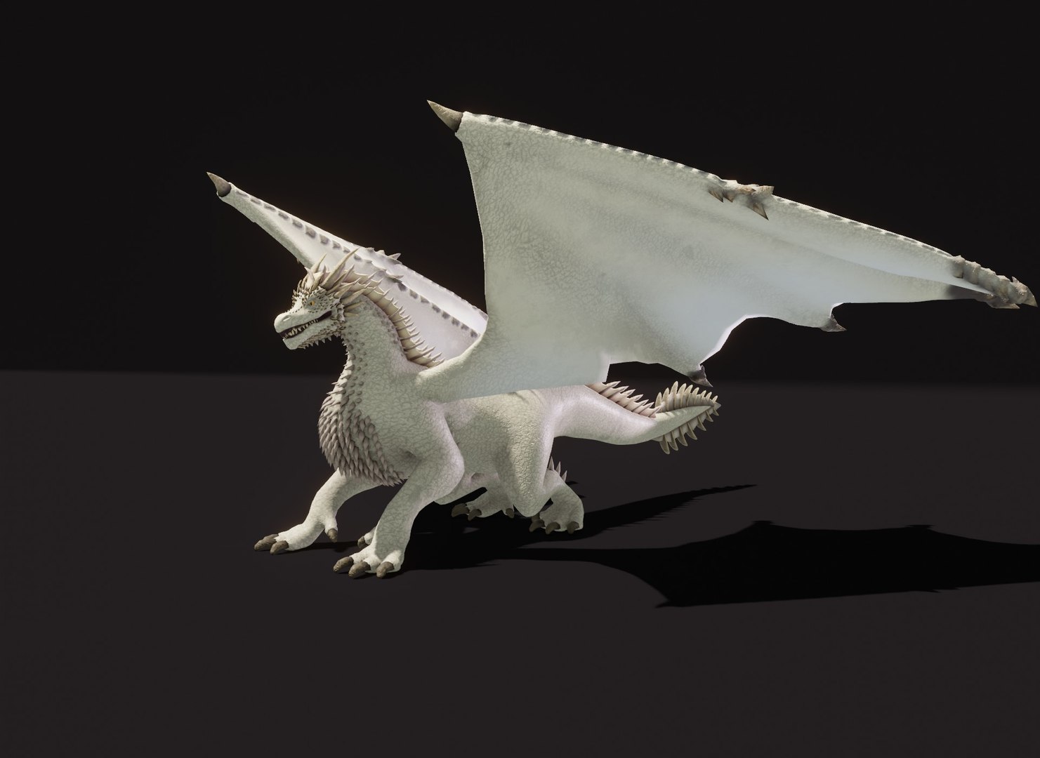 3D Realistic White Dragon Animated Low-poly 3D Model - TurboSquid 2318587