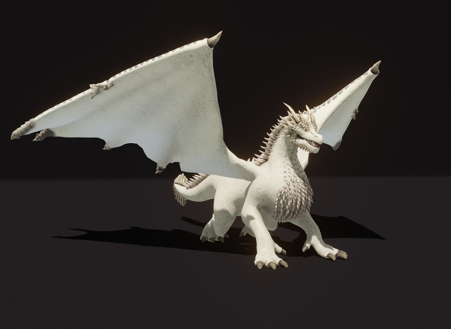 3D Realistic White Dragon Animated Low-poly 3D Model - TurboSquid 2318587
