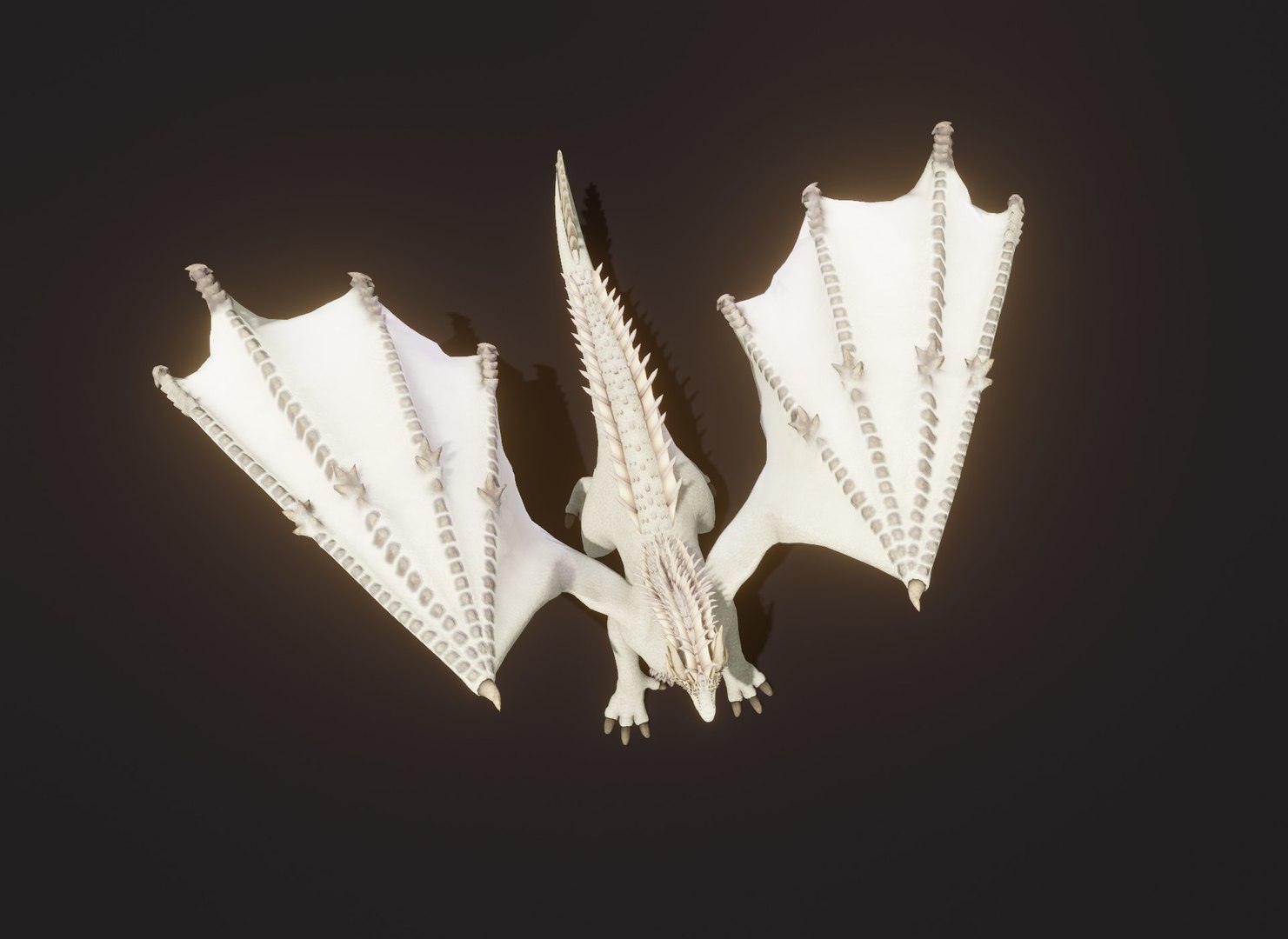 3D Realistic White Dragon Animated Low-poly 3D Model - TurboSquid 2318587