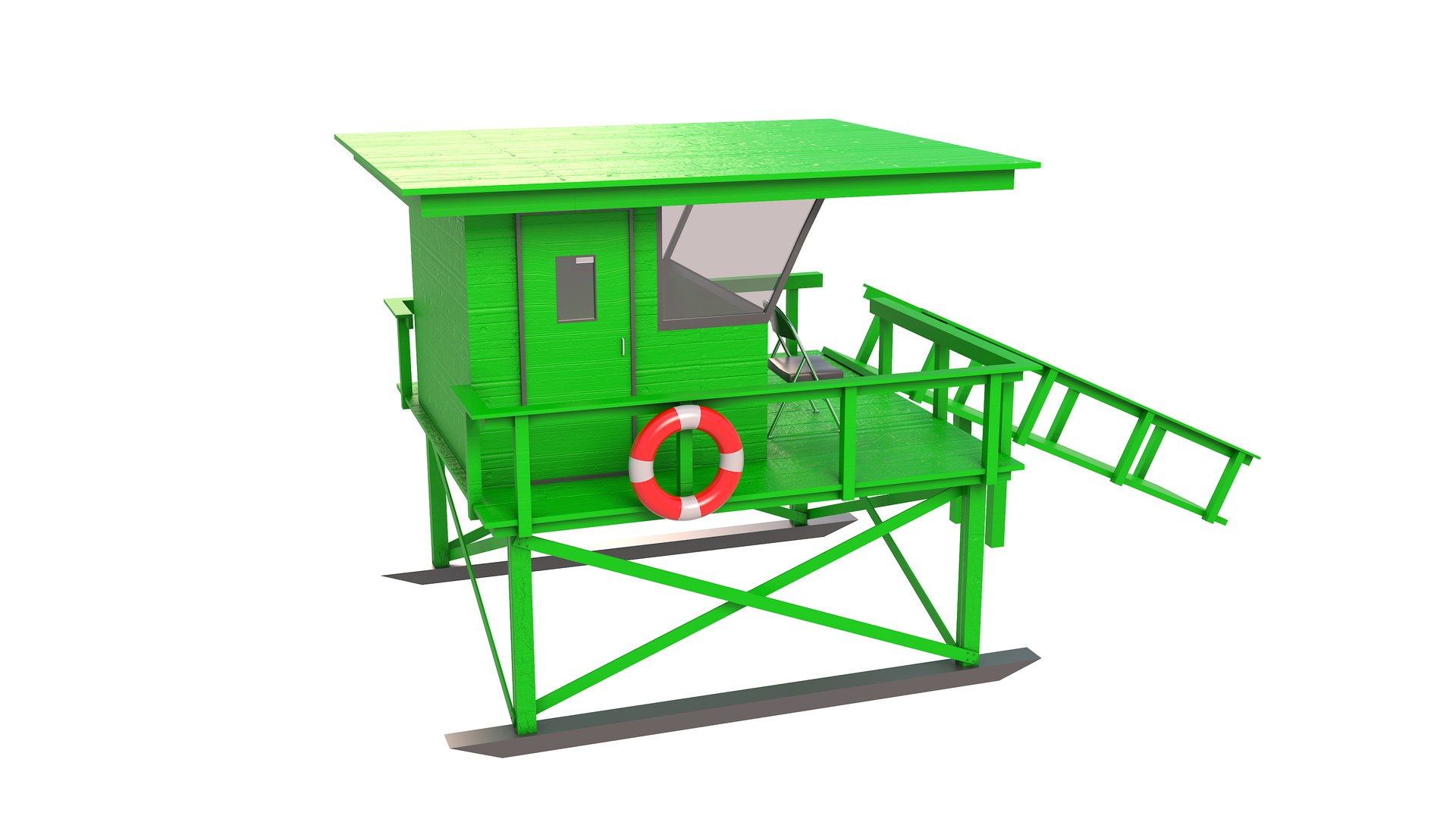 Lifeguard Station - Green 3D Model - TurboSquid 1913747