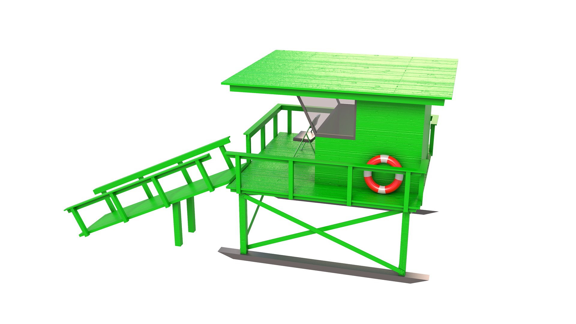 Lifeguard Station - Green 3D Model - TurboSquid 1913747