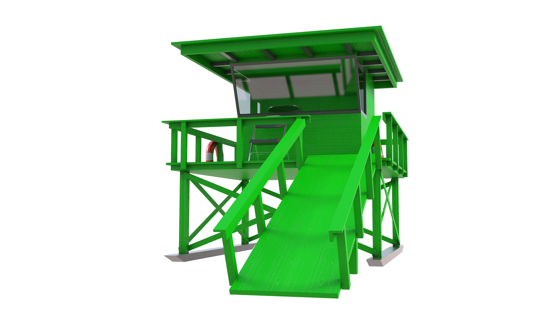 Lifeguard Station - Green 3D Model - TurboSquid 1913747