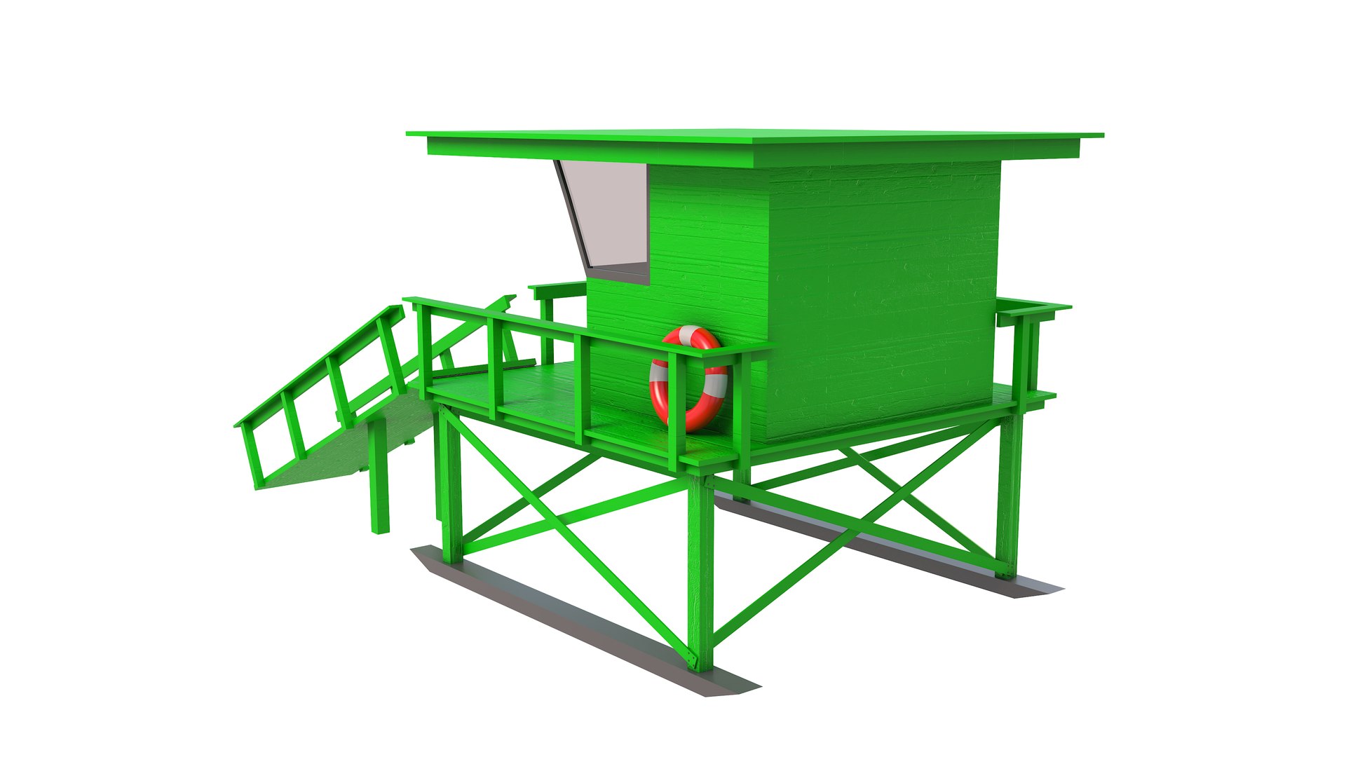Lifeguard Station - Green 3D Model - TurboSquid 1913747
