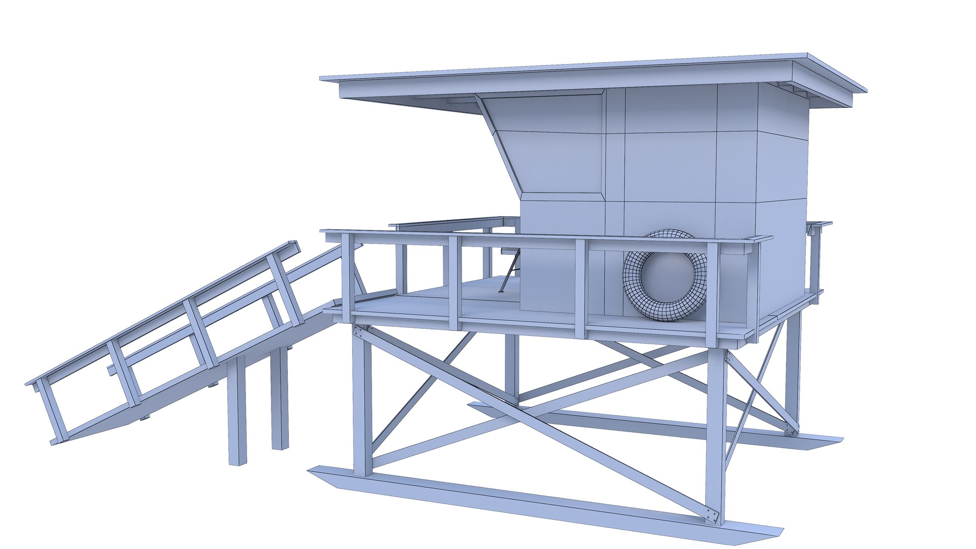 Lifeguard Station - Green 3D model - TurboSquid 1913747