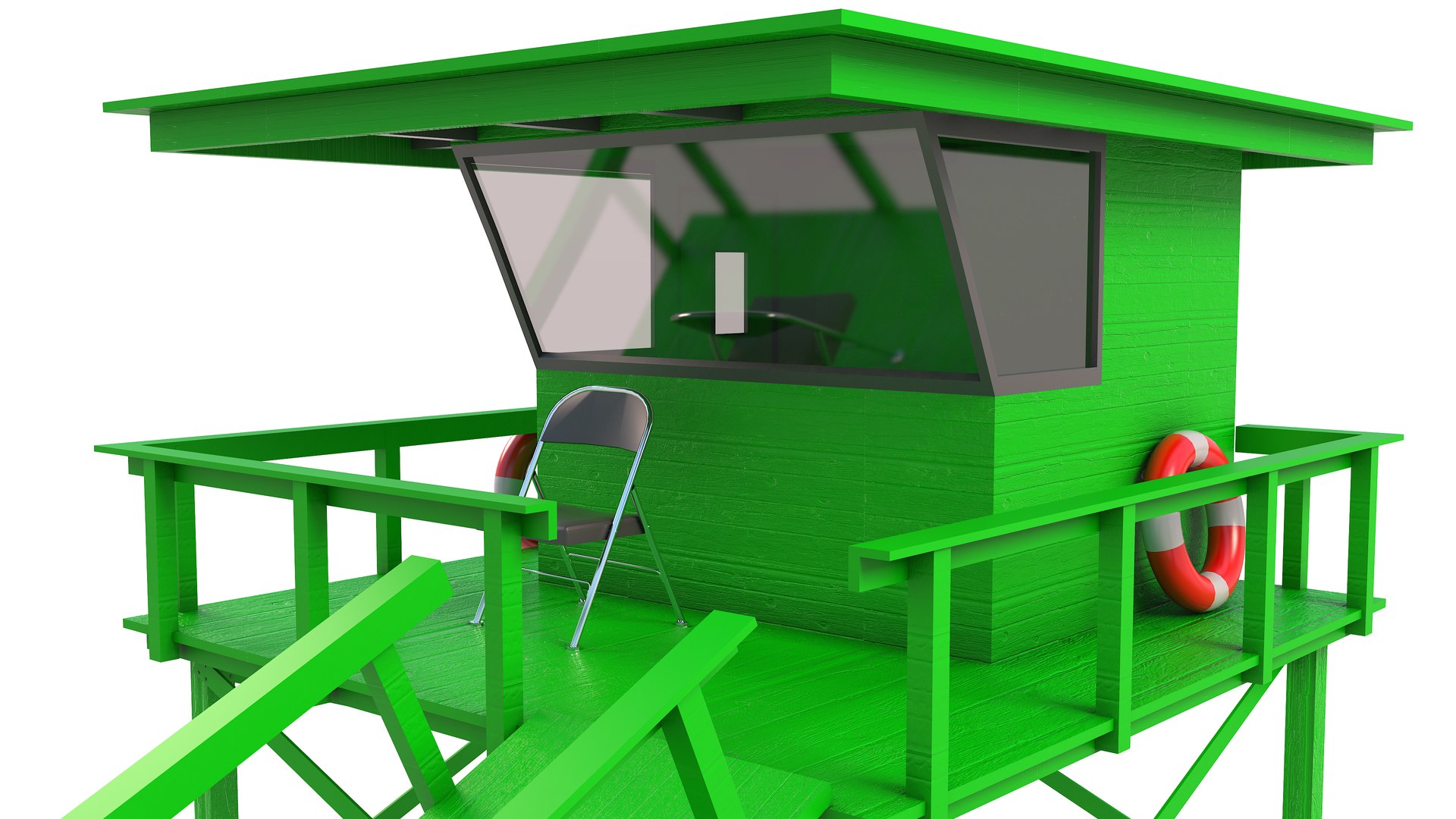Lifeguard Station - Green 3D Model - TurboSquid 1913747